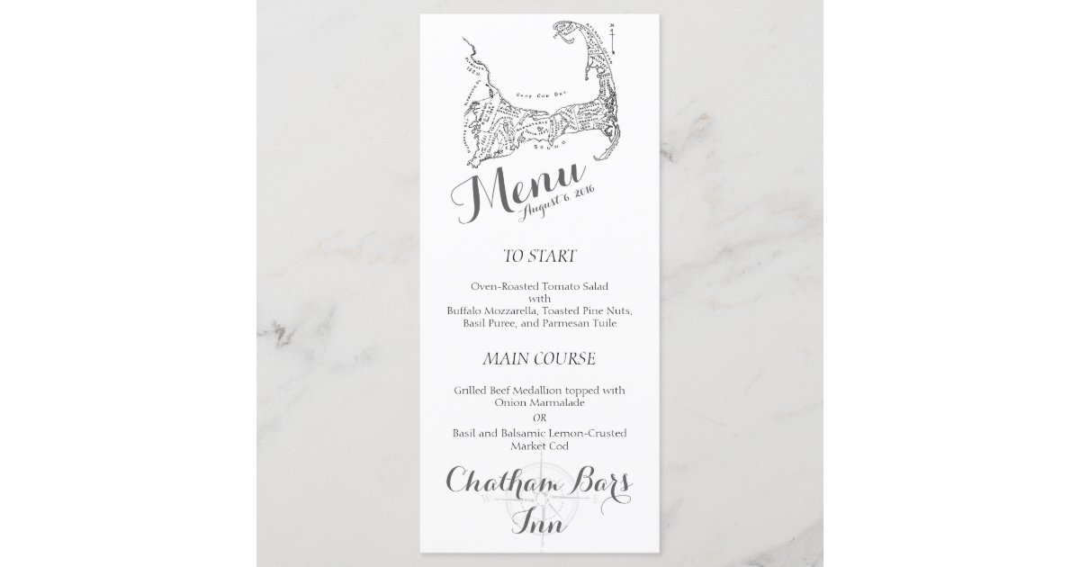 Elegant Nautical Menu Card | Zazzle