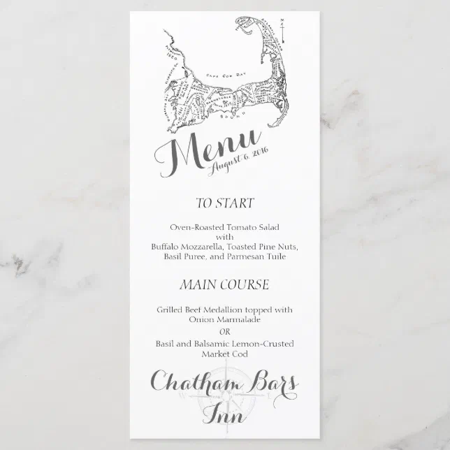 Elegant Nautical Menu Card | Zazzle