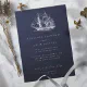 Elegant Nautical Ship Illustration Navy Wedding Invitation | Zazzle