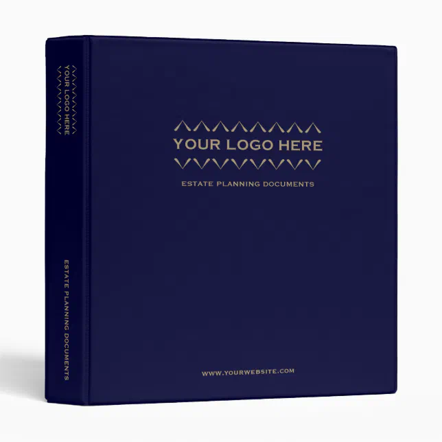 Elegant Navy and Gold Estate Planning Binder | Zazzle