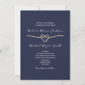 Elegant Navy and Gold Rope Heart Invitation | Zazzle