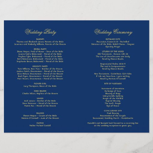 Elegant Navy and Gold World Map Wedding Programs | Zazzle