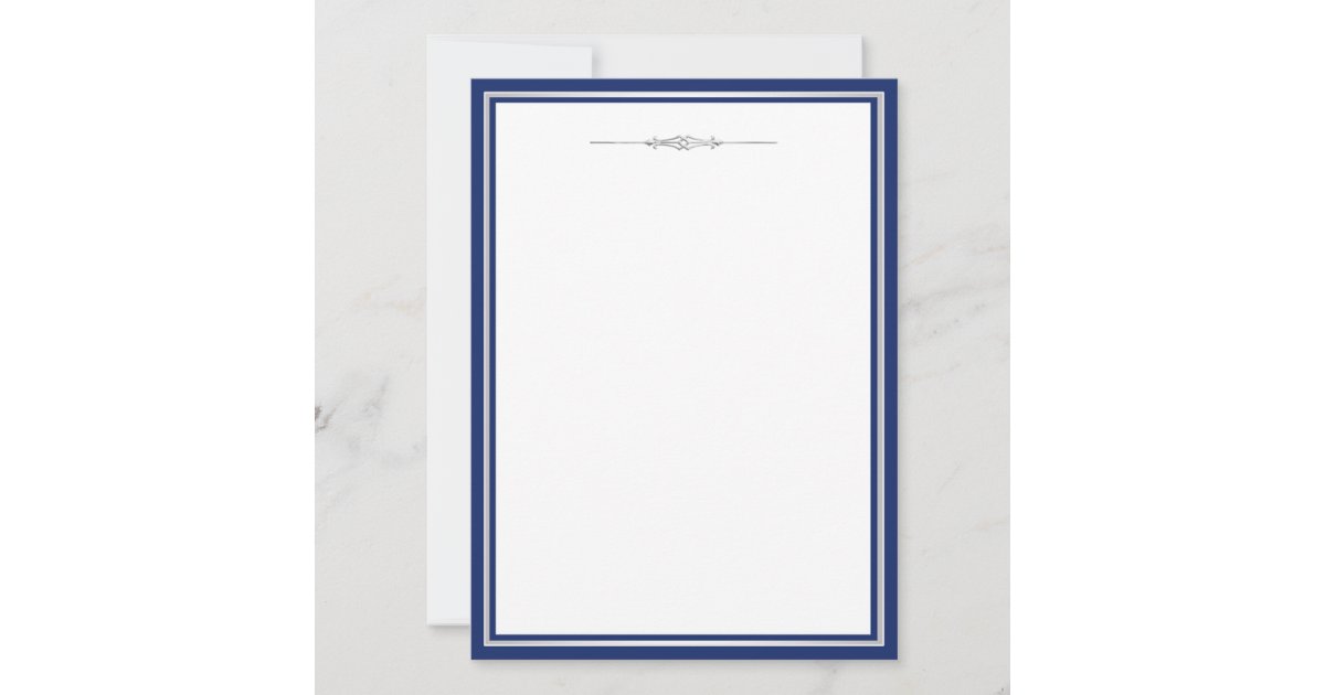 Elegant Navy Blue and Silver Invitation Template | Zazzle
