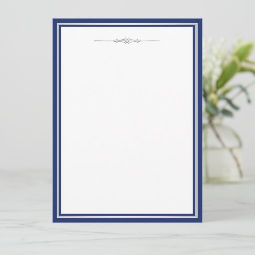 Elegant Navy Blue and Silver Invitation Template | Zazzle
