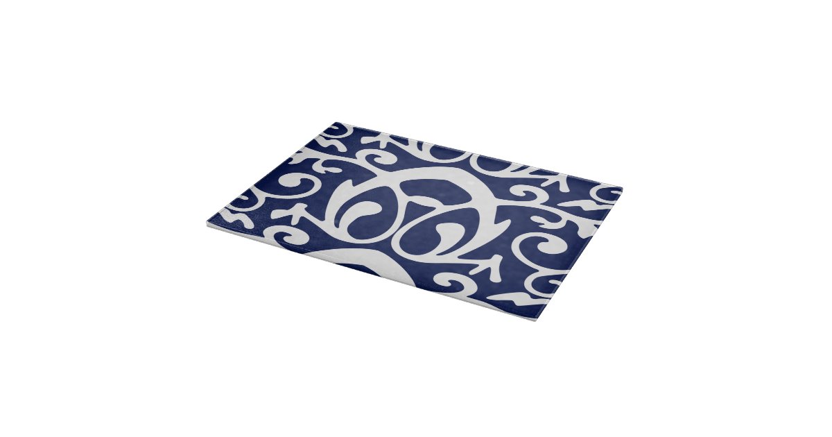 Elegant Navy Blue and White Glass Cutting Board | Zazzle Elegant Navy Blue and White Glass Cutting Board | Zazzle