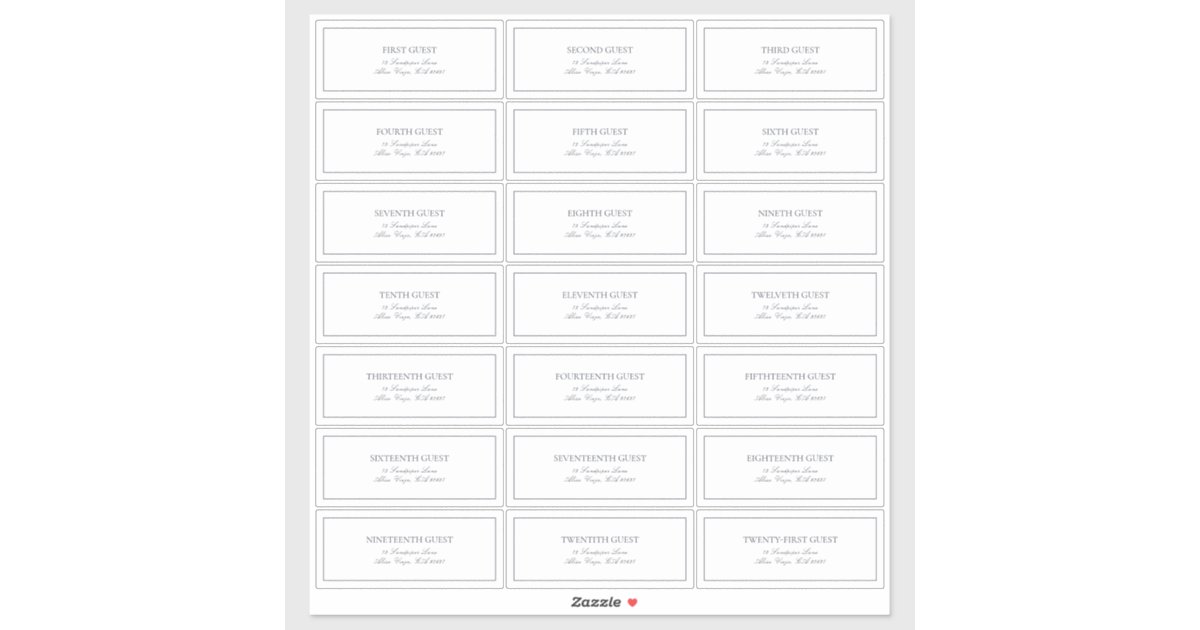 Elegant Navy Blue Classic Script Guest Address Sticker | Zazzle