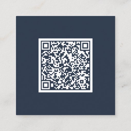 Elegant Navy Blue Classic Script QR Code Wedding Enclosure Card | Zazzle