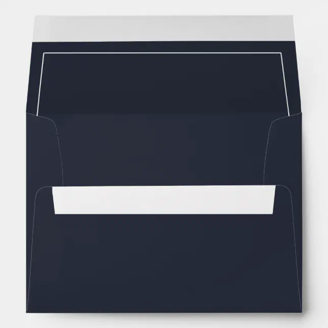 Elegant Navy Blue Classic Script Wedding Envelope | Zazzle