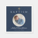 Elegant Navy Blue Cross Photo Boy Baptism Napkins | Zazzle