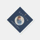 Elegant Navy Blue Cross Photo Boy Baptism Napkins | Zazzle