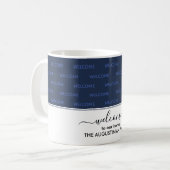 Elegant Navy Blue Custom WELCOME TO OUR HOME Coffee Mug | Zazzle