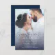 Elegant Navy Blue Fade Photo Wedding Save the Date | Zazzle