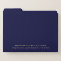 Elegant Navy Blue Gold Business File Folder Set | Zazzle