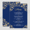 Elegant Navy Blue & Gold Menu - 5x7 Invitation | Zazzle