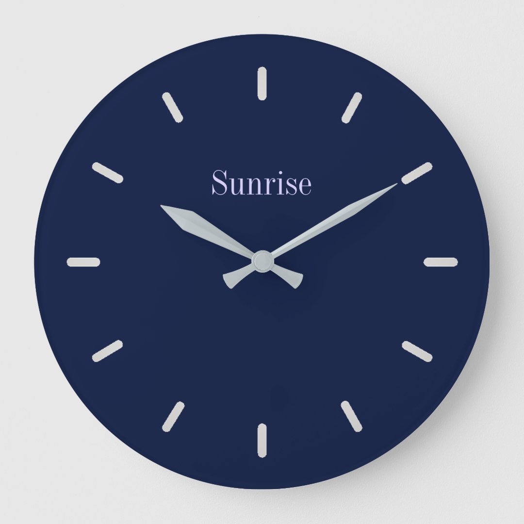 Elegant Navy Blue Large Clock | Zazzle