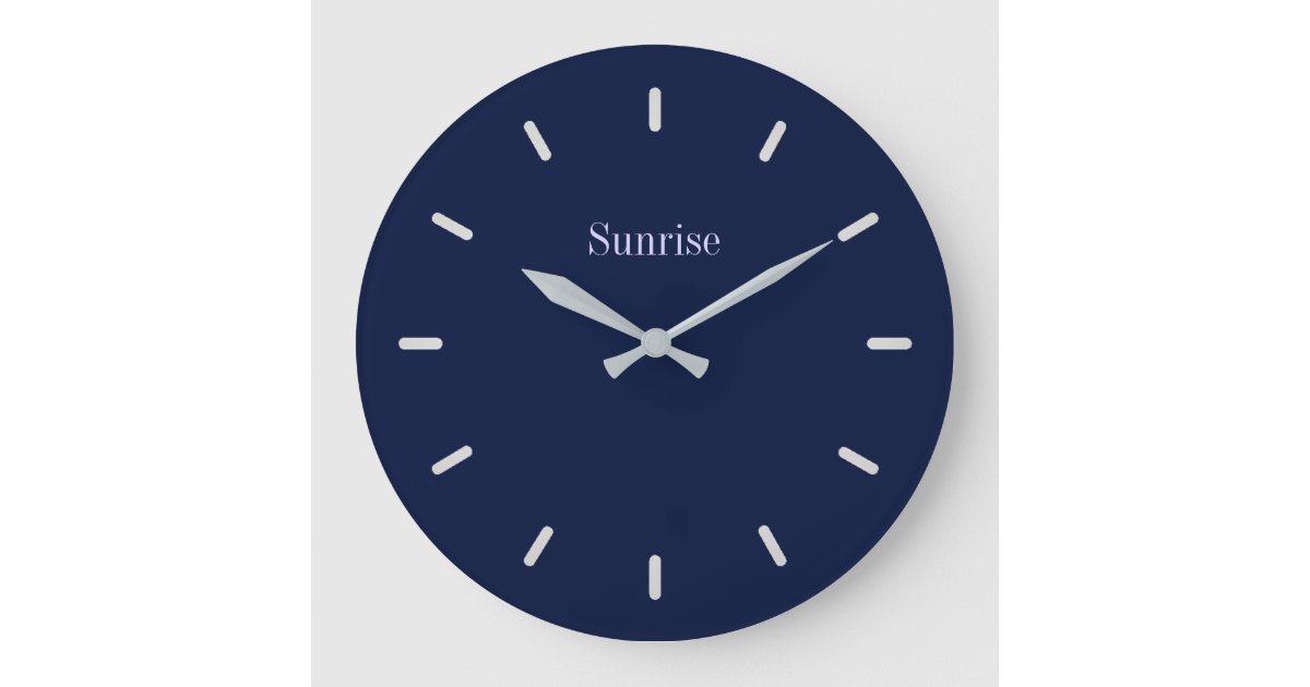 Elegant Navy Blue Large Clock | Zazzle