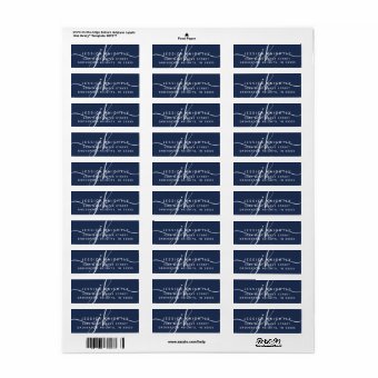 Elegant Navy Blue Monogram Script Initials Label | Zazzle