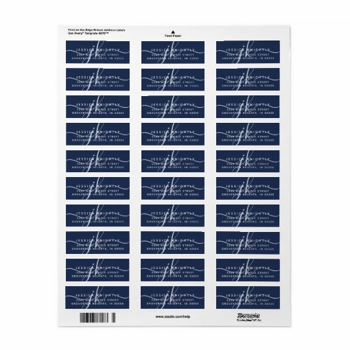 Elegant Navy Blue Monogram Script Initials Label | Zazzle