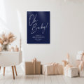 Elegant Navy Blue Oh Baby Baby Shower Welcome Foam Board | Zazzle