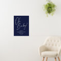 Elegant Navy Blue Oh Baby Baby Shower Welcome Foam Board | Zazzle