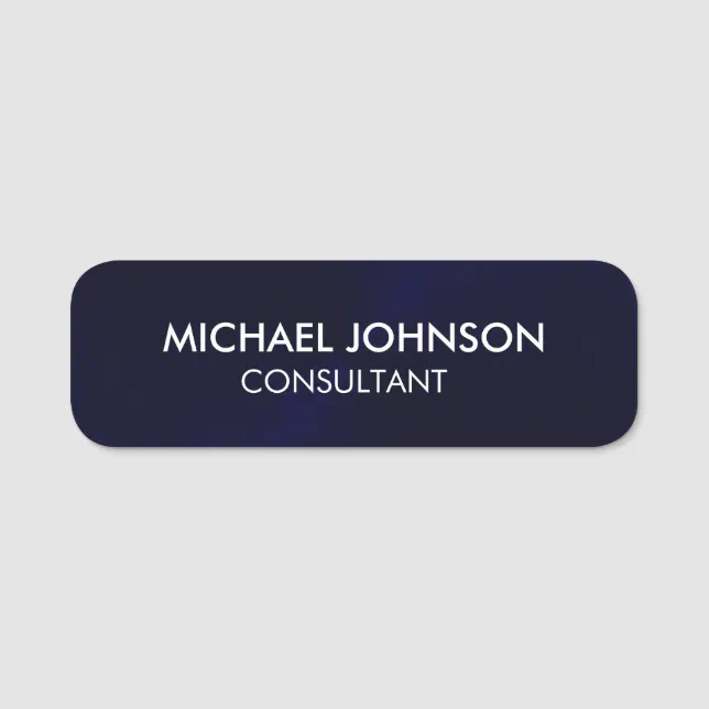 Elegant Navy Blue Professional Business Name Tag | Zazzle
