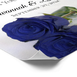 Elegant Navy Blue Rose Gifts & Cards Wedding Sign | Zazzle