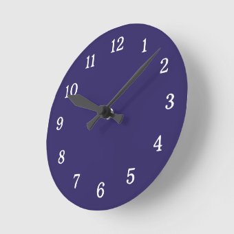 Elegant Navy Blue Round Clock | Zazzle