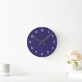 Elegant Navy Blue Round Clock | Zazzle