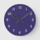 Elegant Navy Blue Round Clock | Zazzle