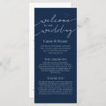 Elegant Navy Blue Script Modern Wedding Program | Zazzle
