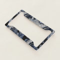 Elegant Navy Blue & Silver Glitter Agate Pattern License Plate Frame ...