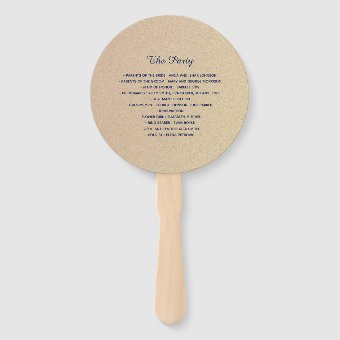 Elegant Navy Blue Wedding Hand Fan | Zazzle