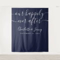 Elegant Navy Blue Wedding Photo Backdrop | Zazzle