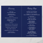 Elegant Navy Blue & White Wedding Program Template | Zazzle