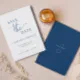 Elegant Navy Blue White Wedding Save The Date Card | Zazzle