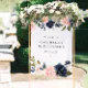 Elegant Navy Blush Floral Quinceañera Welcome Poster | Zazzle