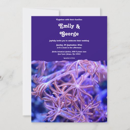 Elegant Navy Coral Reefs Nautical Coastal Wedding Invitation | Zazzle