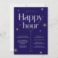Elegant Navy & Gold Business Networking Happy Hour Invitation | Zazzle