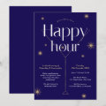 Elegant Navy & Gold Business Networking Happy Hour Invitation | Zazzle