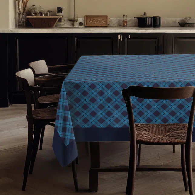 Elegant Navy Plaid Tablecloth for Special Table | Zazzle
