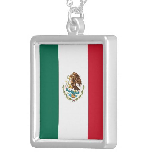 Elegant Necklace with Flag of Mexico | Zazzle