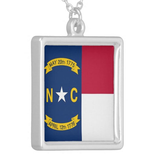 Elegant Necklace with Flag of the North Carolina | Zazzle
