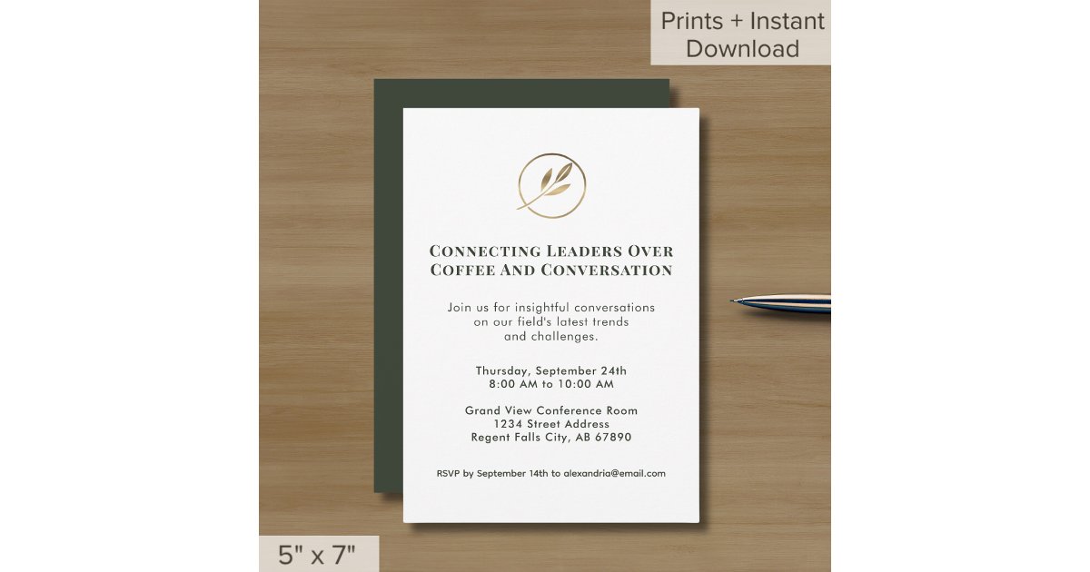Elegant Networking Event Invitation with Logo | Zazzle