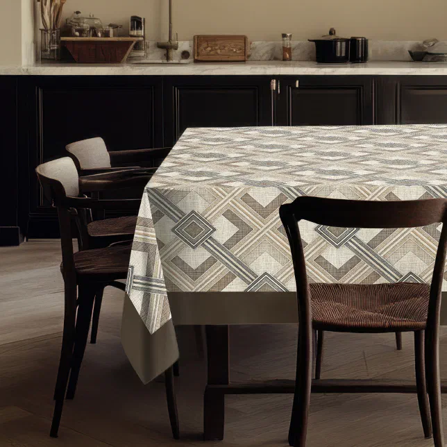 Elegant Neutral Tablecloth Geometric Patterns | Zazzle