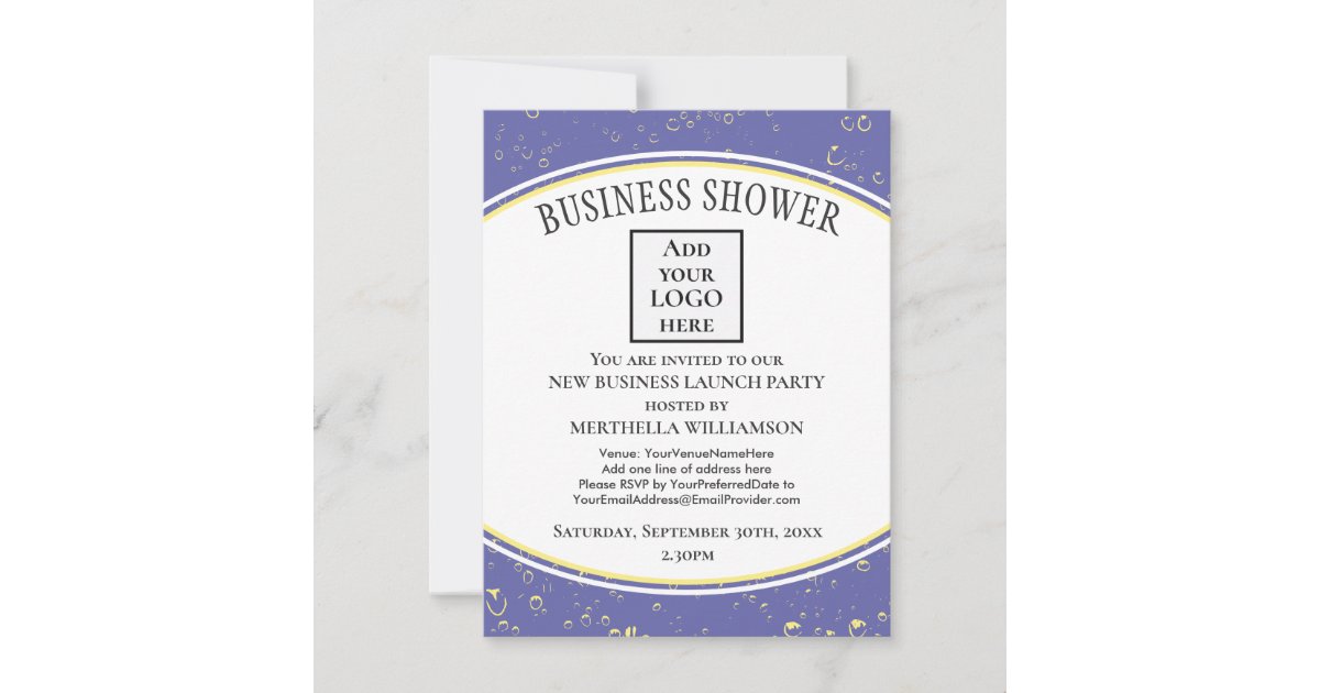 Elegant New Business LOGO Invitation | Zazzle