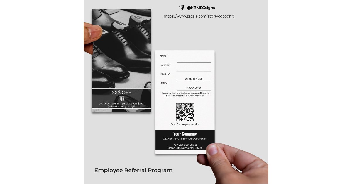 Elegant New Customer Discount Employee Reward Referral Card | Zazzle