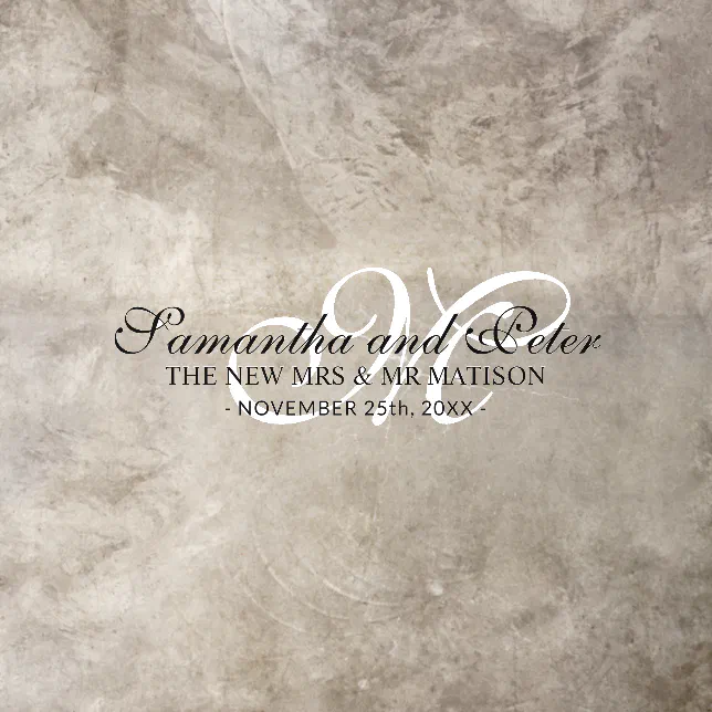 Elegant new mr mrs names monogram Wedding dance Floor Decals | Zazzle