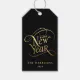 Elegant New Year Black Gold Gift Tags | Zazzle