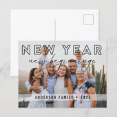 Elegant New Year New Beginnings Calligraphy Photo Postcard | Zazzle