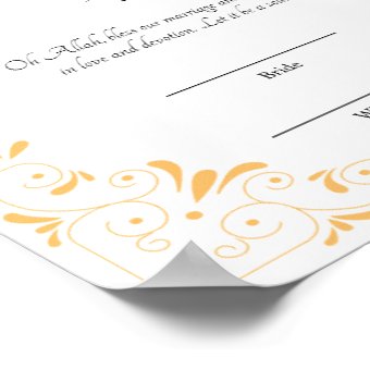 Elegant nikah contract poster | Zazzle